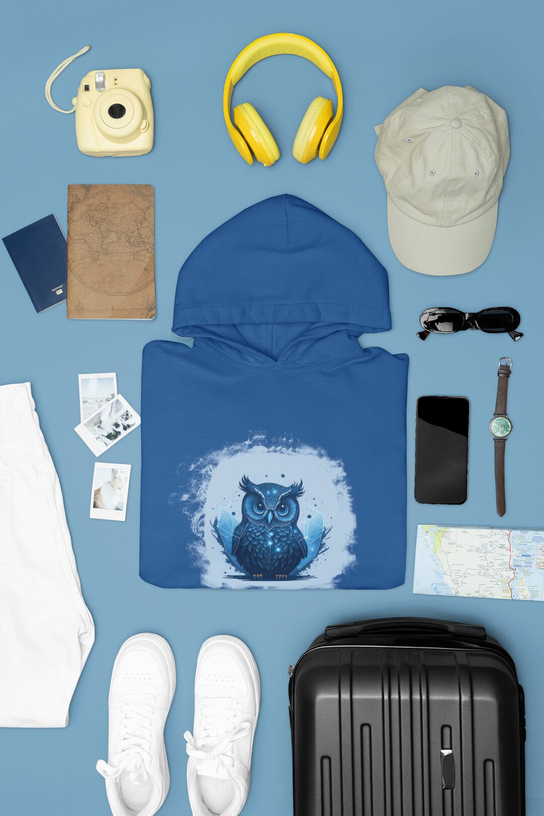 Owl Design Urban Style Hoodie, I Love Night Sweatshirt, Men's and Women ...