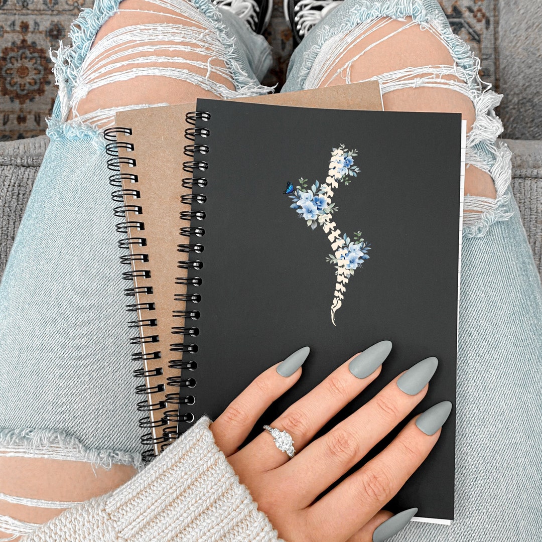 Blue Floral Spine Sticker Aesthetic Spinal Sticker for AS Awareness ...