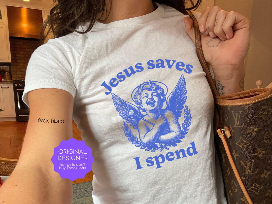 Jesus Saves I Spend Shirt Funny Meme Angel T-shirt Graphic Hoodie Gift ...