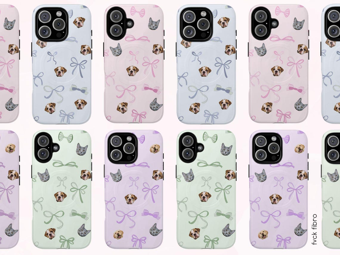 Custom Pet Portrait iPhone Case Magsafe Coquette Phone Cases Dog Photo ...
