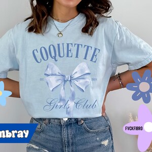 Coquette Girl Shirt Trendy Blue Bow Comfort Colors Tee Coquette ...
