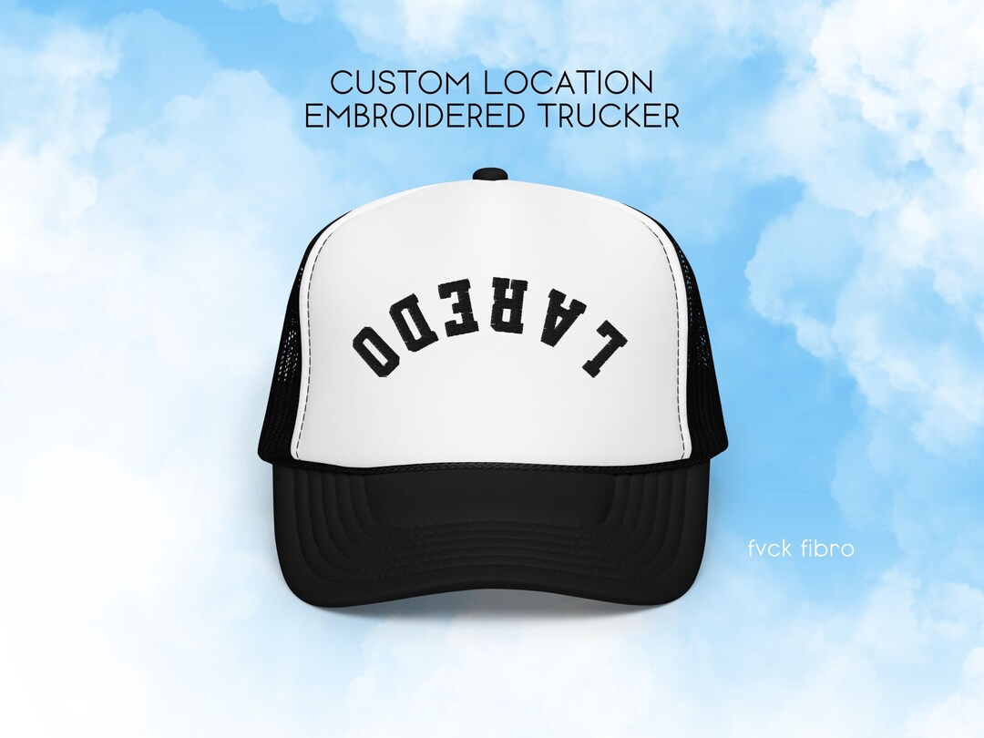 Custom Reverse Text Phrase City Truckers Location Upside Down Texas ...
