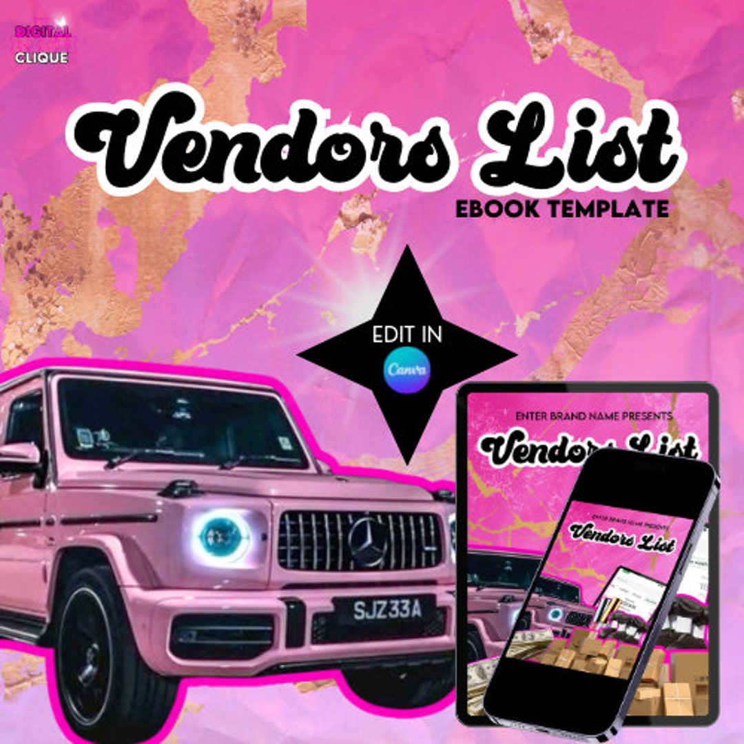 Editable Vendor List, Done for You Ebook Template, Canva Editable - Etsy