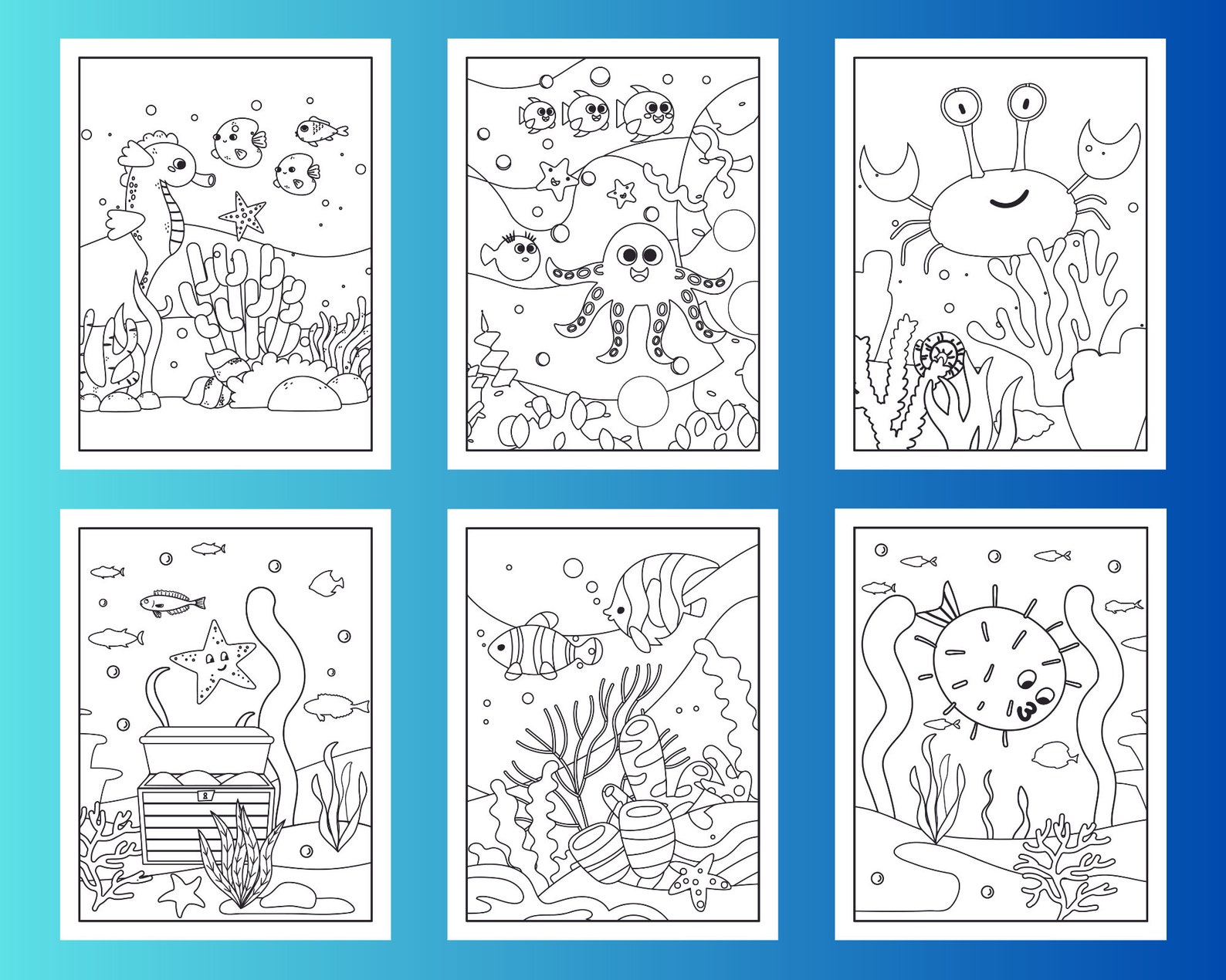 10 Printable PDF Colouring Pages for Ocean Animals - for Travel and ...