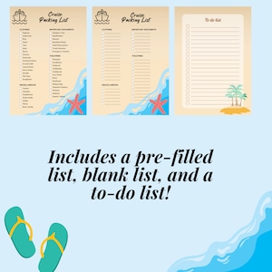 Cruise Ship Vacation Packing List - PDF Printable - Etsy