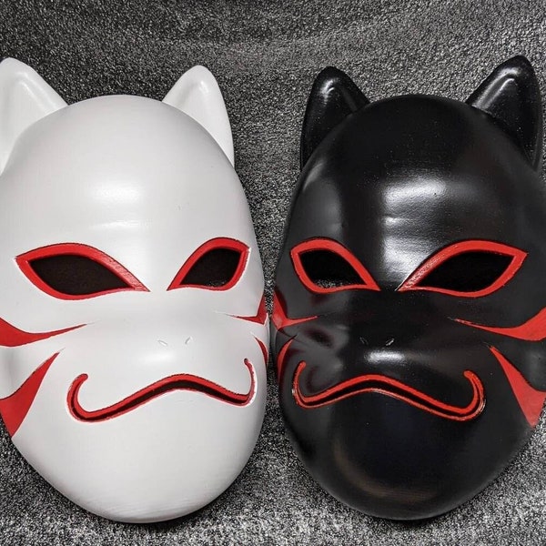 Black Kitsune Mask - Etsy