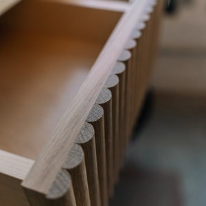 Curved Floating Double Sink Vanity With Oak Rounded Reed Fronts - Etsy