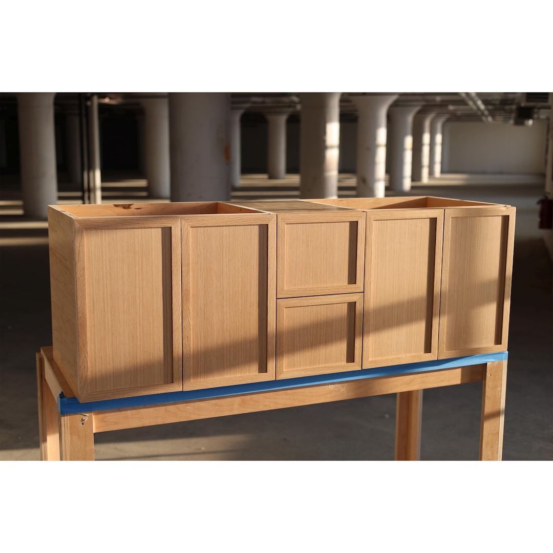 Handmade White Oak Floating Bathroom Vanity: Slim Shaker Design - Etsy