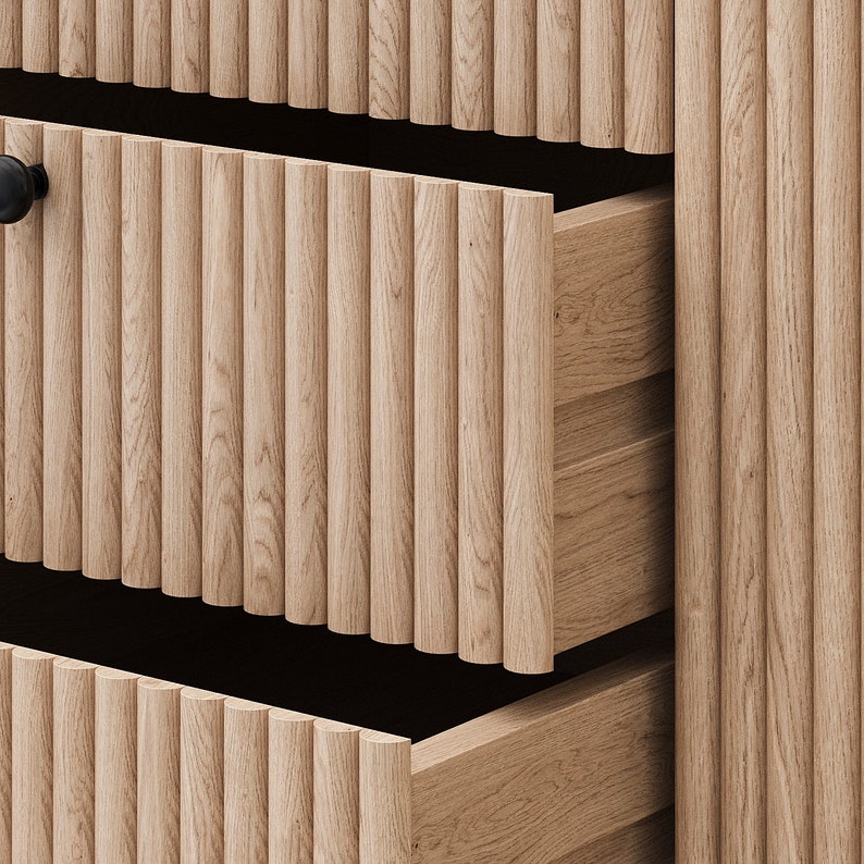 Curved Floating Double Sink Vanity With Rounded Reed Fronts - Etsy