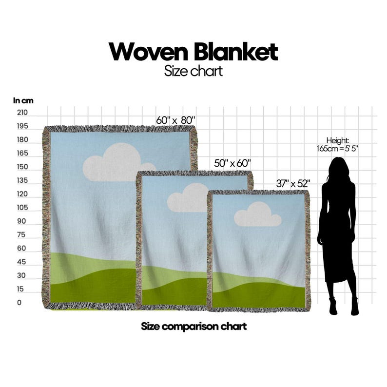 Woven Blanket Size Chart – Editable Canva Template for Etsy Sellers and ...