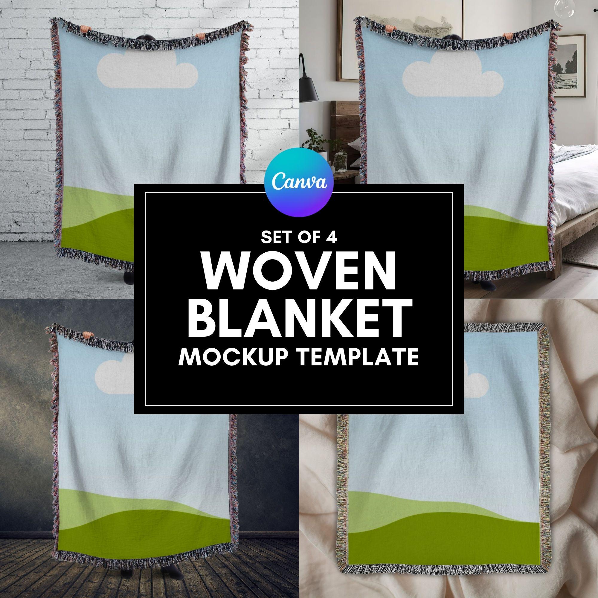 Woven Blanket Mockups – Editable Canva Templates for Etsy Sellers ...