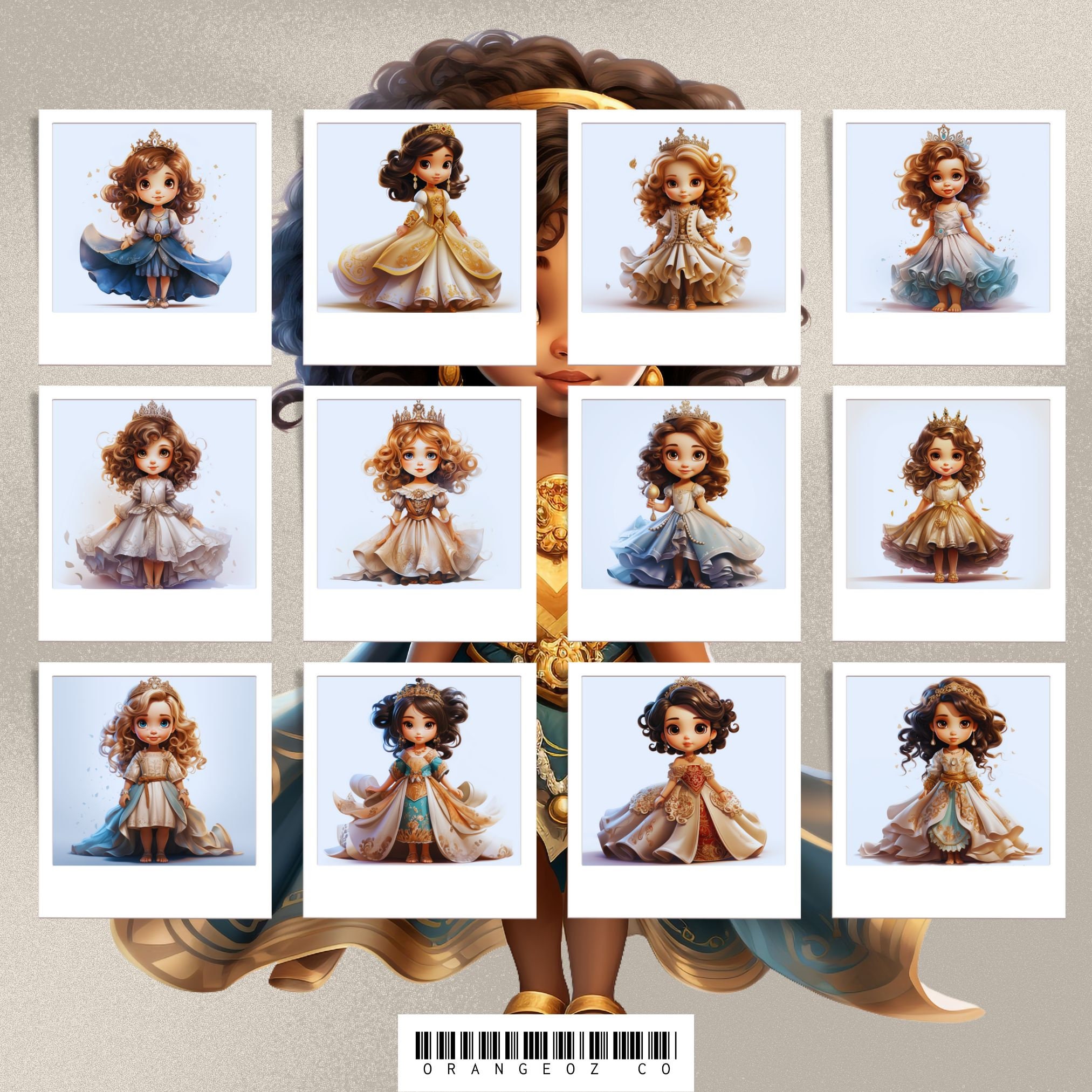 Little Princess Clipart Bundle. Cute Princess PNG. Nursery Wall Art ...