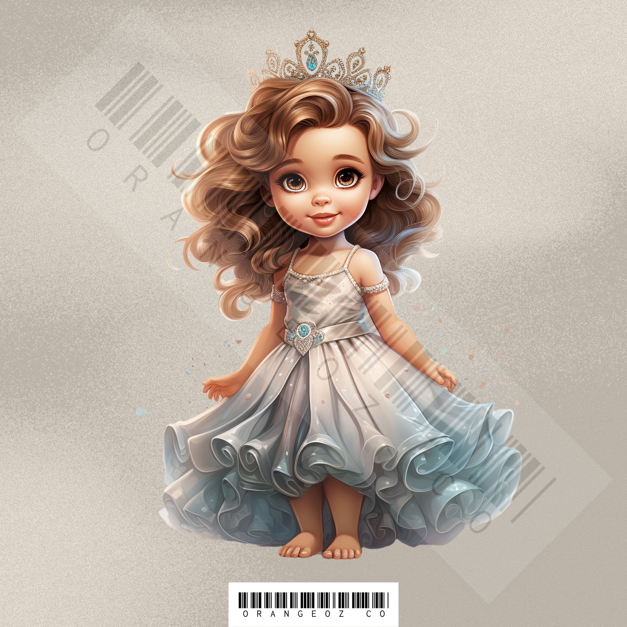 Little Princess Clipart Bundle. Cute Princess PNG. Nursery Wall Art ...