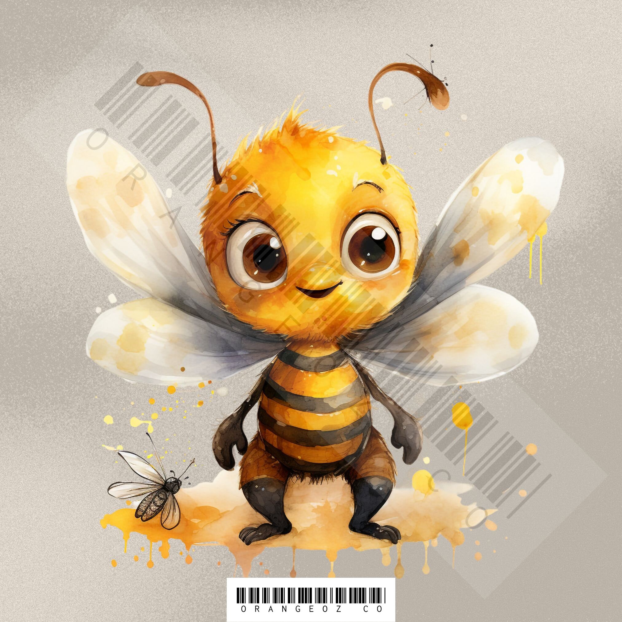 Watercolor Bee's Clipart. Nursery Clipart. Honey Bee. Cute - Etsy