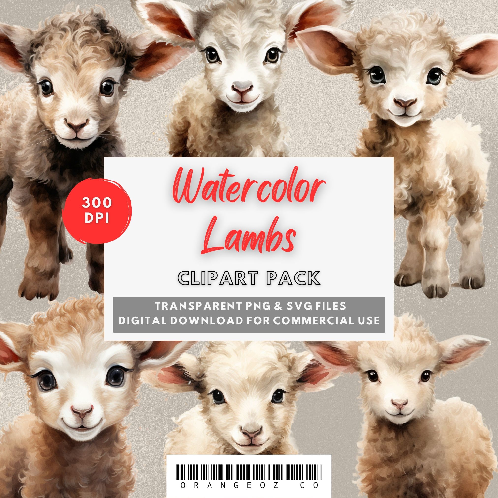 Watercolor Lambs Clipart Bundle. Baby Sheep Clipart. Sheep SVG ...