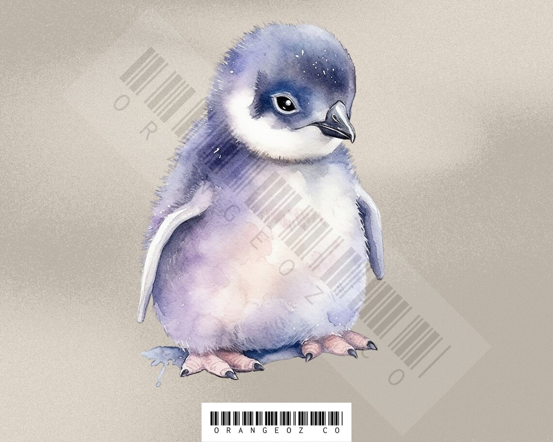 Watercolor Cute Penguins Clipart. Winter Clipart. Nursery - Etsy