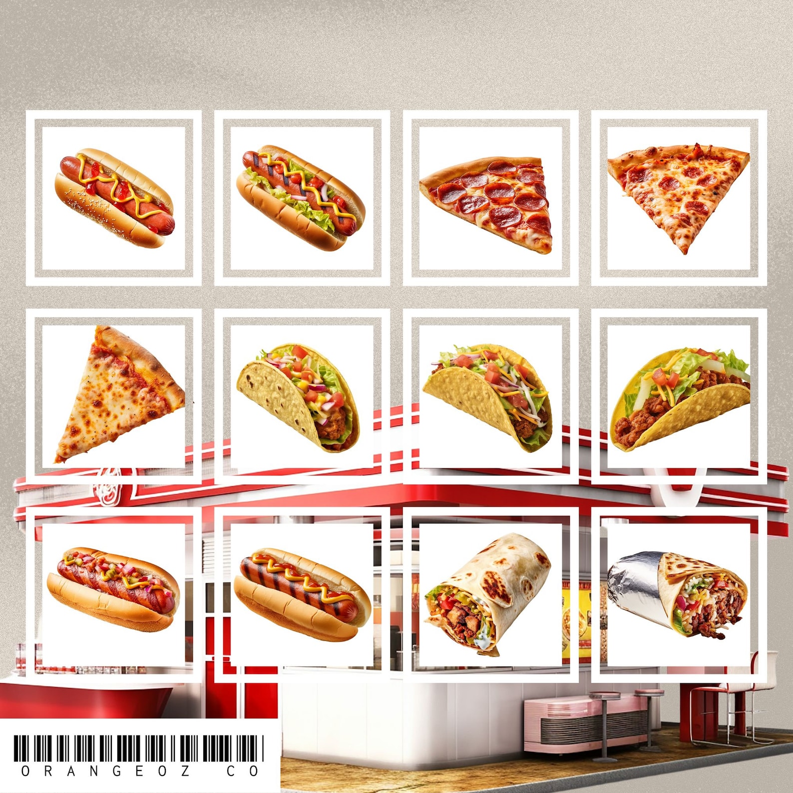 Fast Food Clipart Bundle. Transparent PNG & SVG Files. for Commercial ...