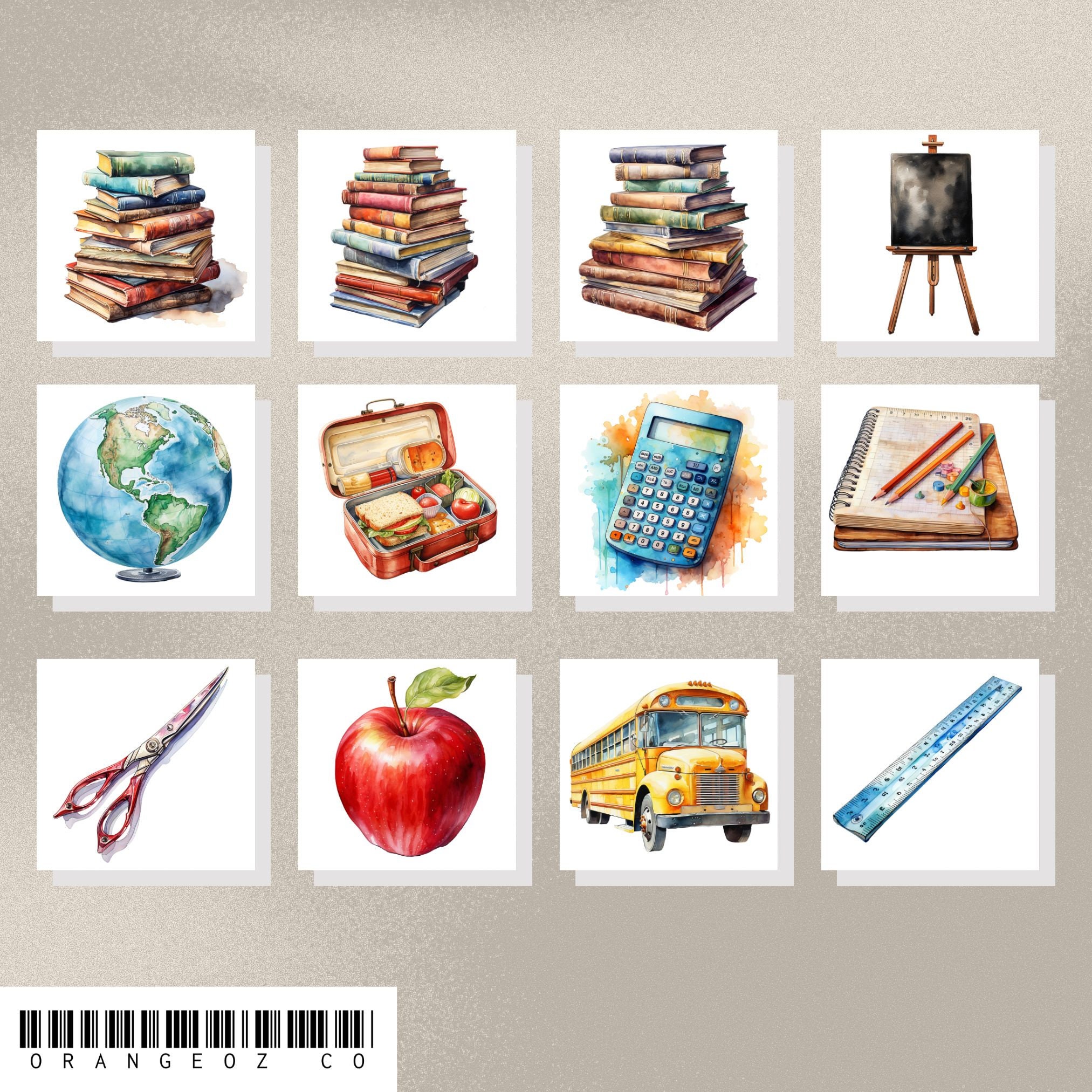 Back to School Clipart. Classroom Bundle. Watercolor Teacher Clipart ...