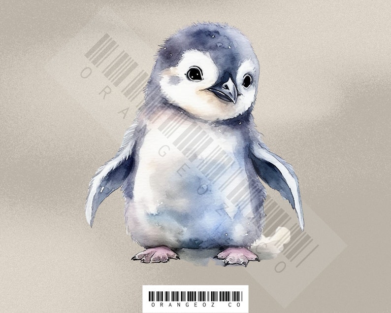 Watercolor Cute Penguins Clipart. Winter Clipart. Nursery - Etsy