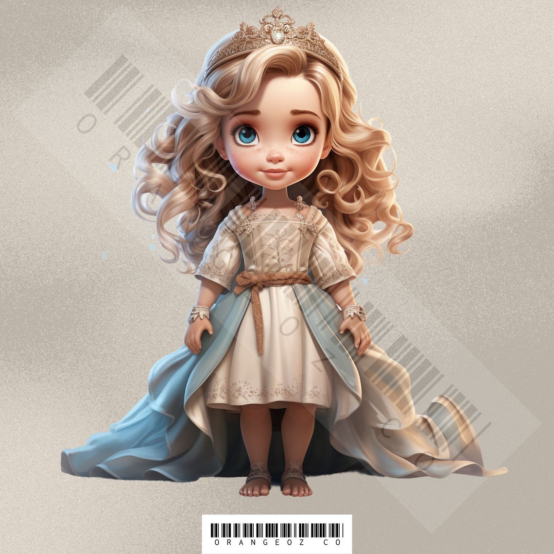 Little Princess Clipart Bundle. Cute Princess PNG. Nursery Wall Art ...