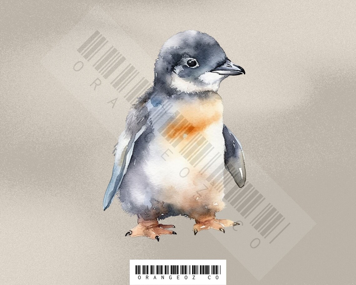 Watercolor Cute Penguins Clipart. Winter Clipart. Nursery - Etsy