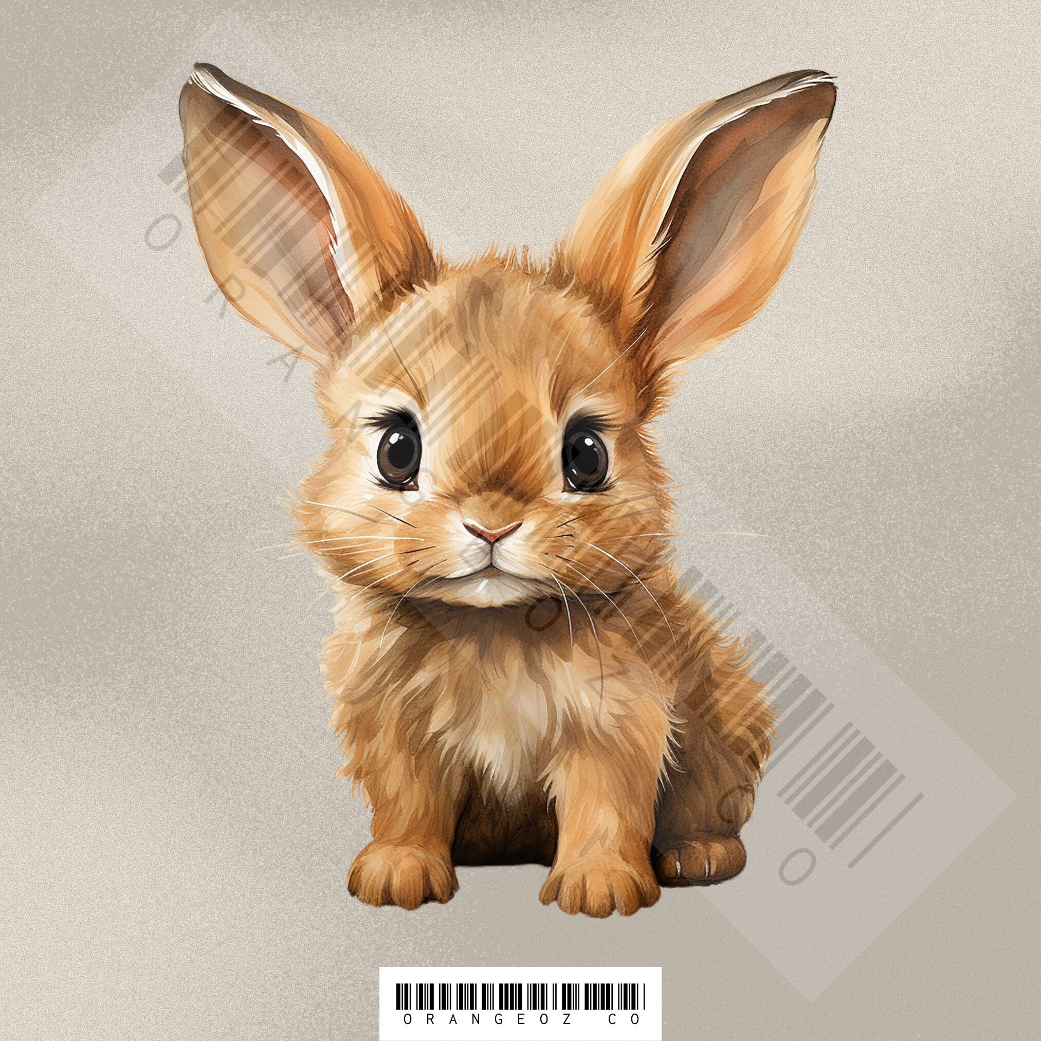 Watercolor Cute Bunnies Clipart. Easter Bunny Clipart. Nursery - Etsy