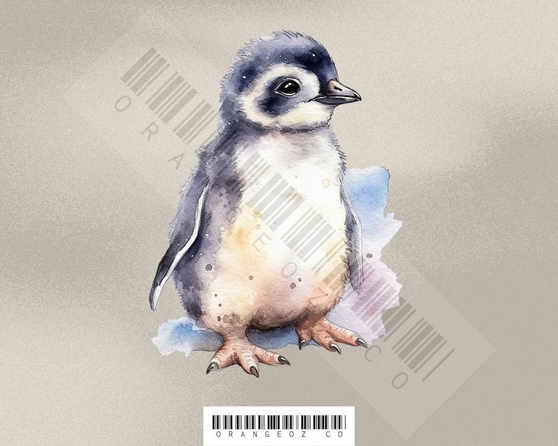 Watercolor Cute Penguins Clipart. Winter Clipart. Nursery - Etsy