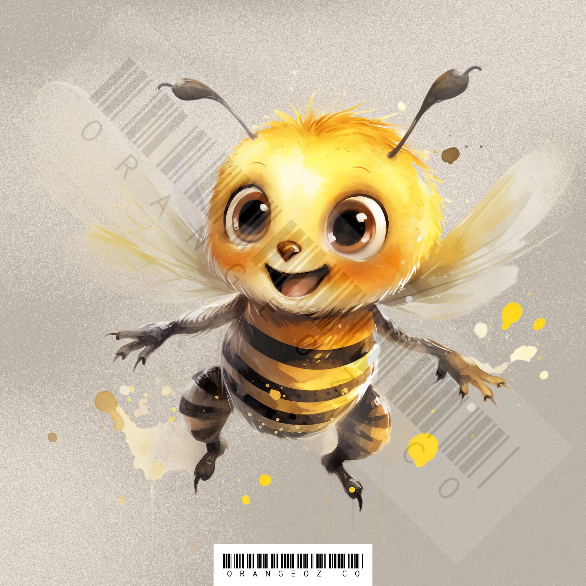 Watercolor Bee's Clipart. Nursery Clipart. Honey Bee. Cute Bee Clipart ...