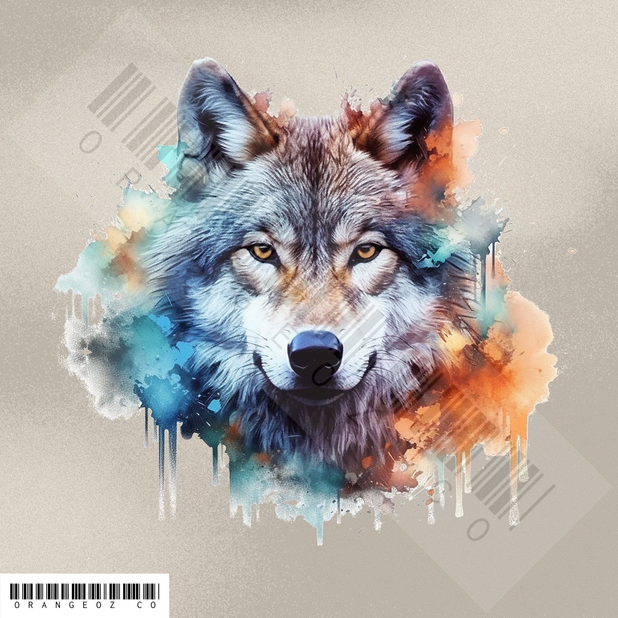 Watercolor Wolf Clipart PNG. Transparent Watercolor Clipart - Etsy