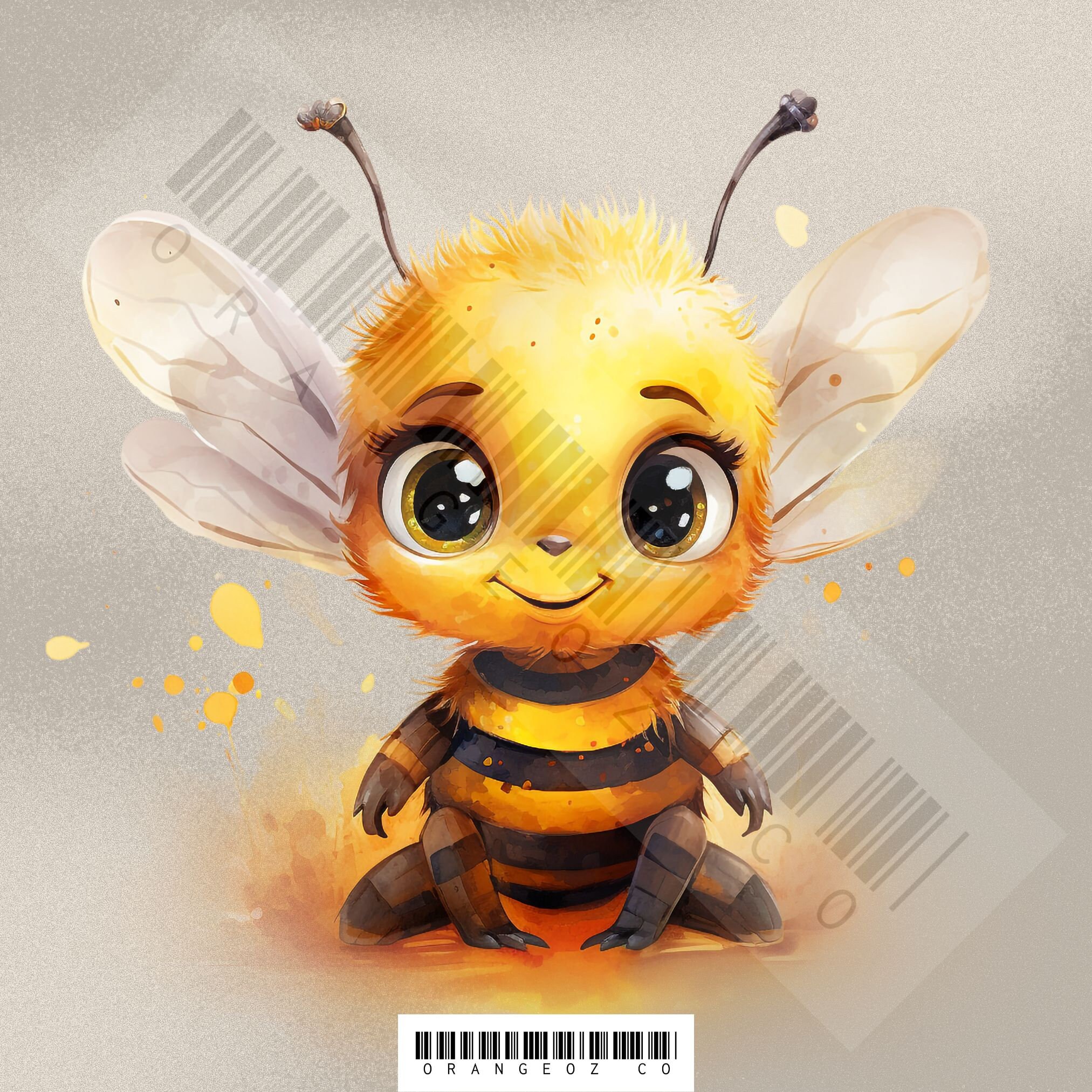 Watercolor Bee's Clipart. Nursery Clipart. Honey Bee. Cute Bee Clipart ...
