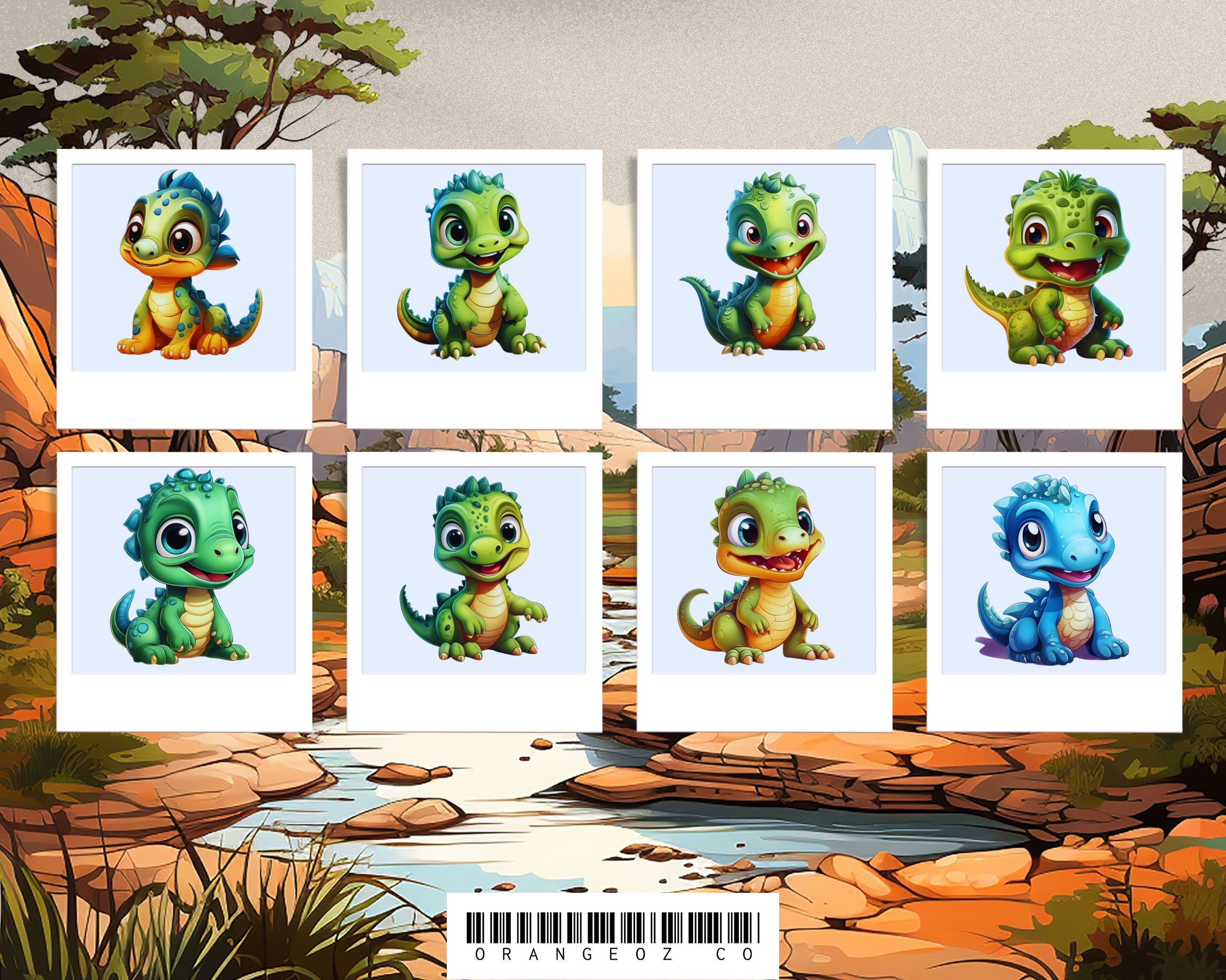 Cute Baby Dinosaurs Clipart Bundle. Dinosaur Clipart Bundle. Cute ...