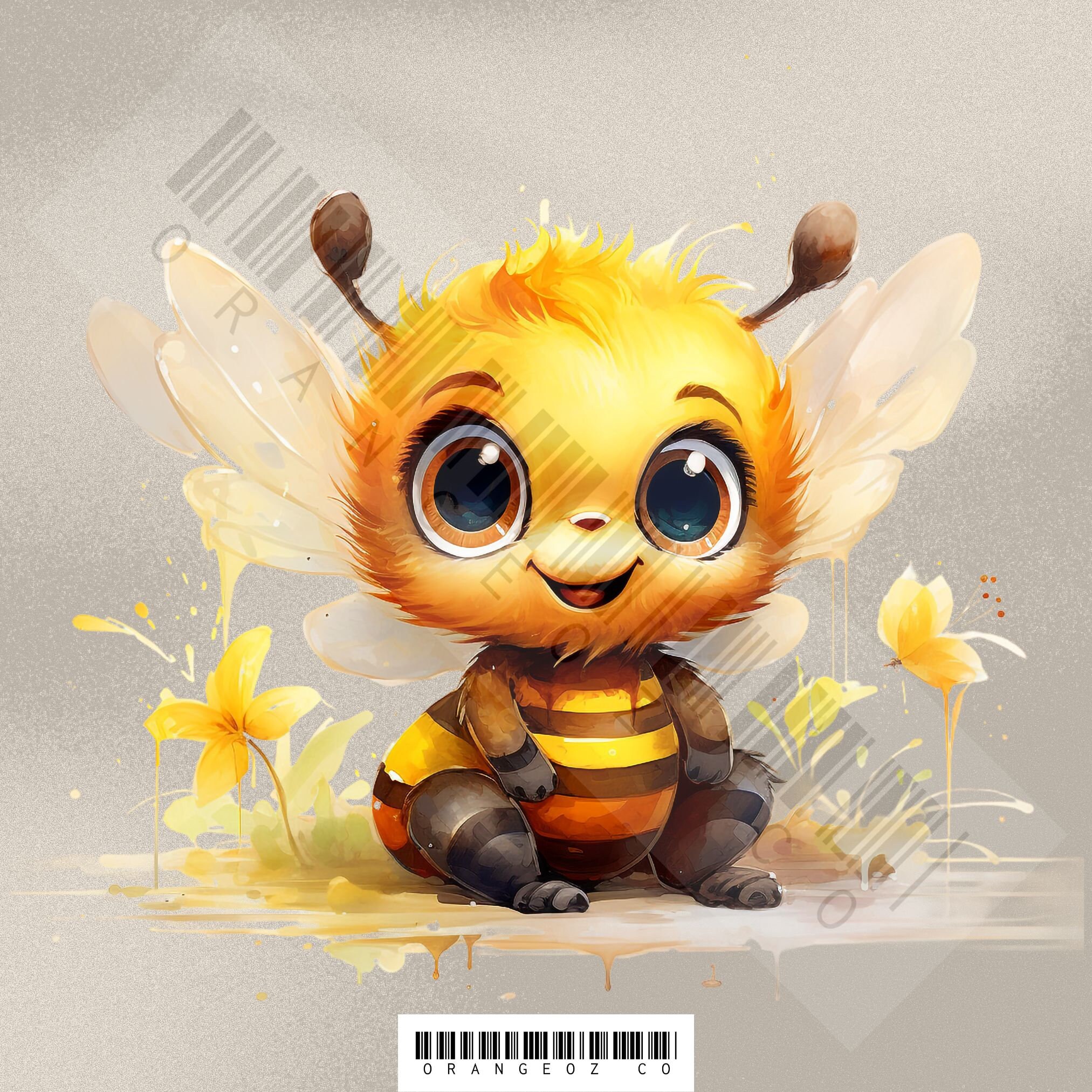 Watercolor Bee's Clipart. Nursery Clipart. Honey Bee. Cute - Etsy