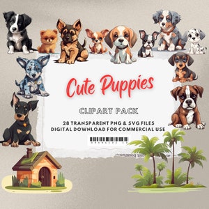 Puppy Clipart Bundle. Dogs Png. Puppy Png. Pets Clipart Bundle. Cute ...