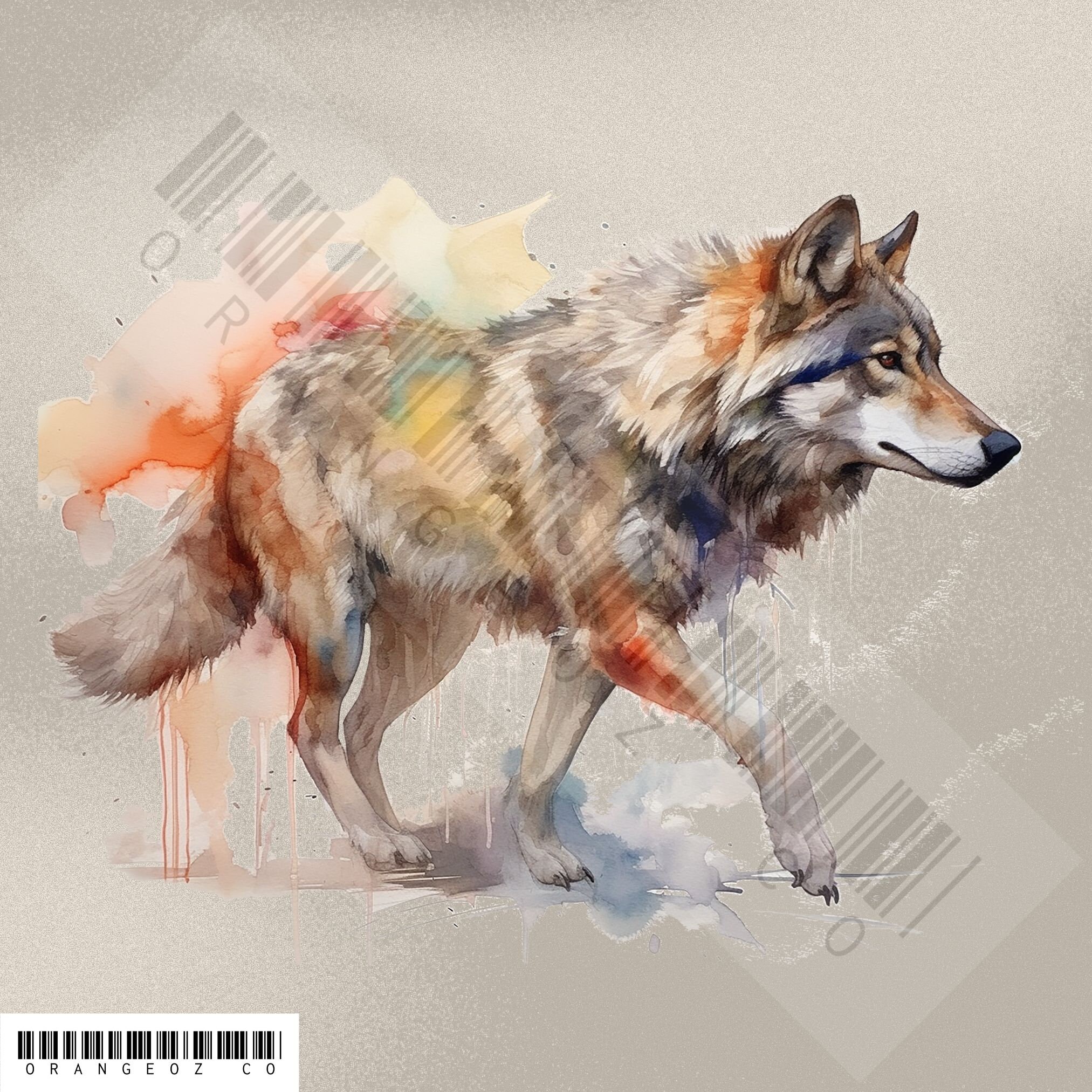 Watercolor Wolf Clipart PNG. Transparent Watercolor Clipart - Etsy
