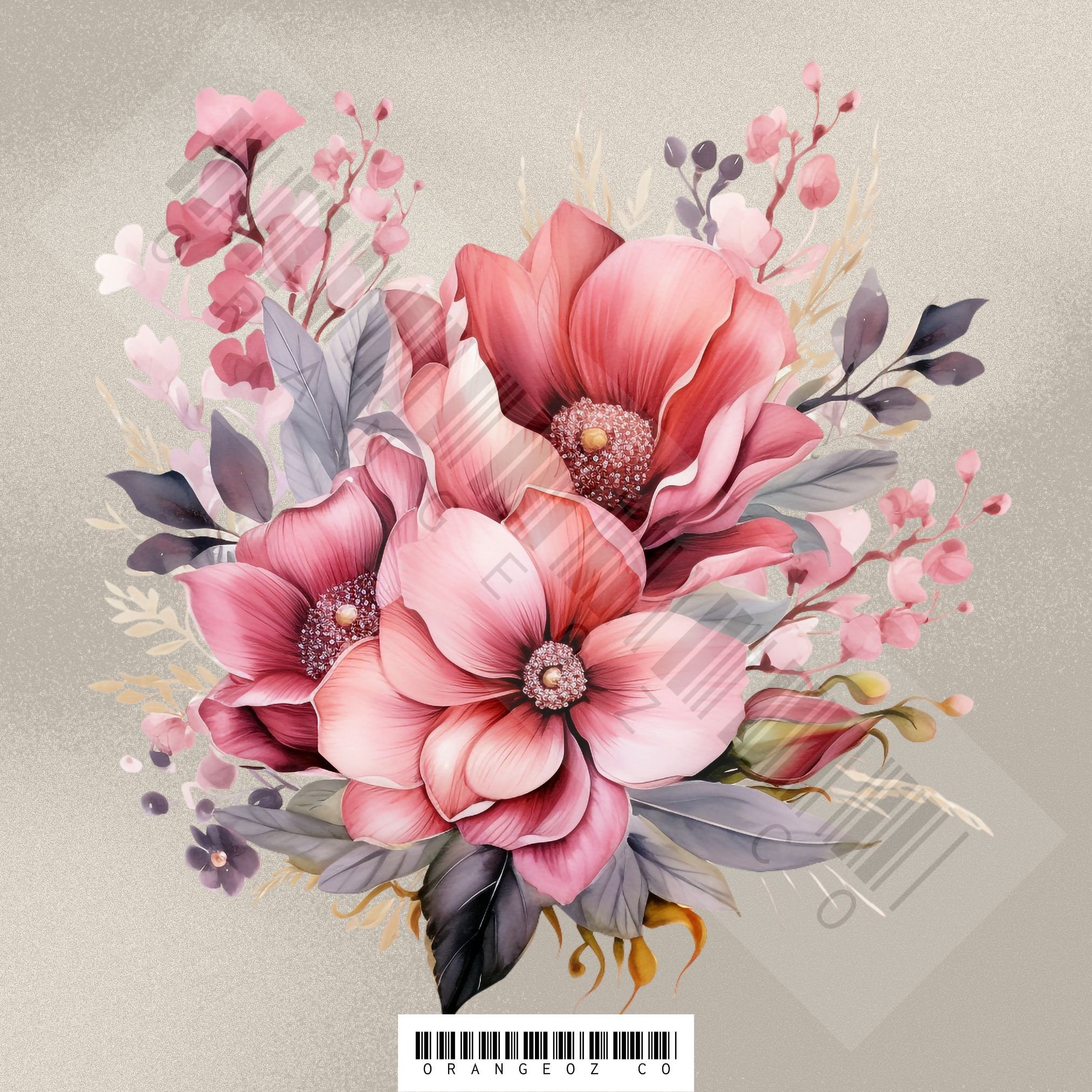 Watercolor Pink Flower Bouquets Clipart. Pink Flowers. Flower - Etsy