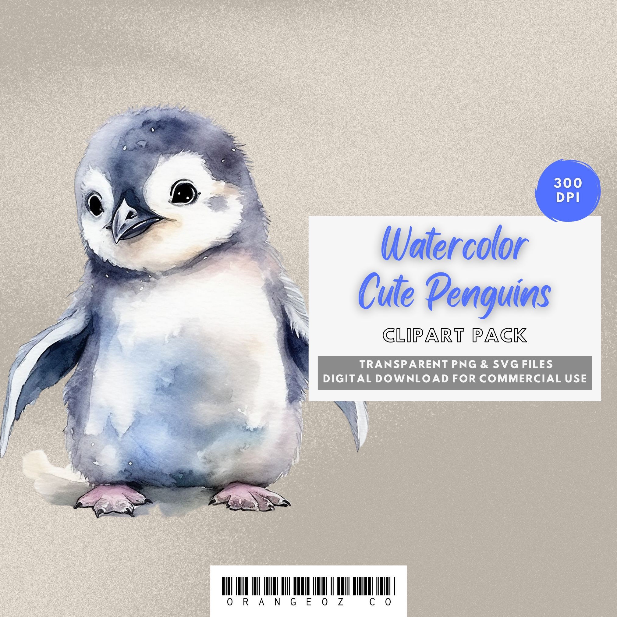 Watercolor Cute Penguins Clipart. Winter Clipart. Nursery - Etsy