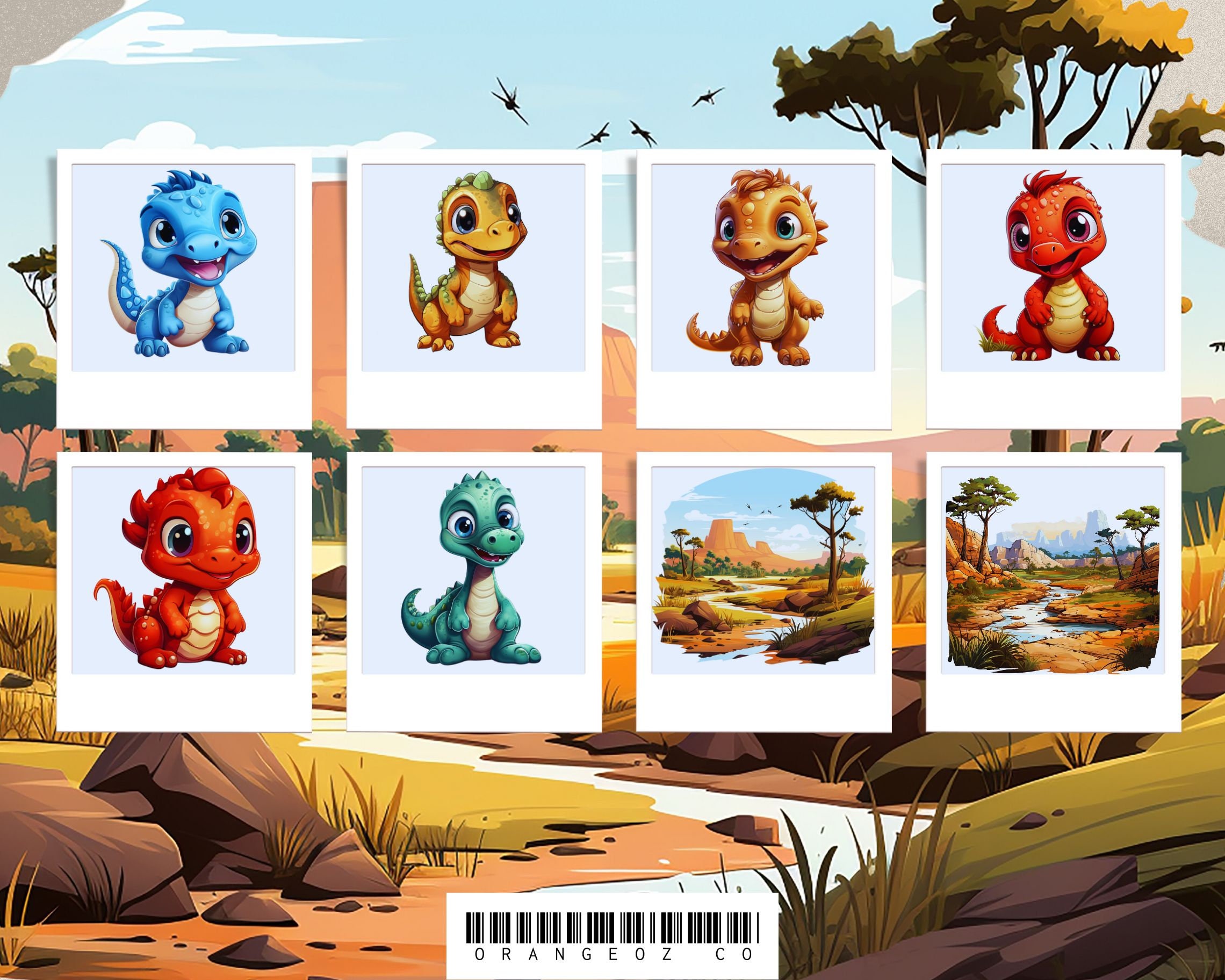 Cute Baby Dinosaurs Clipart Bundle. Dinosaur Clipart Bundle. Cute ...