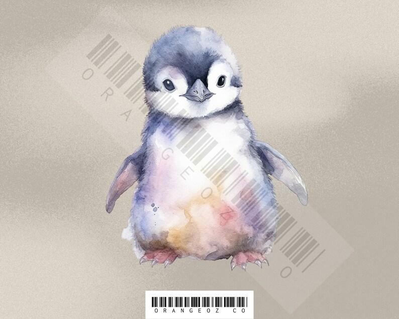 Watercolor Cute Penguins Clipart. Winter Clipart. Nursery - Etsy