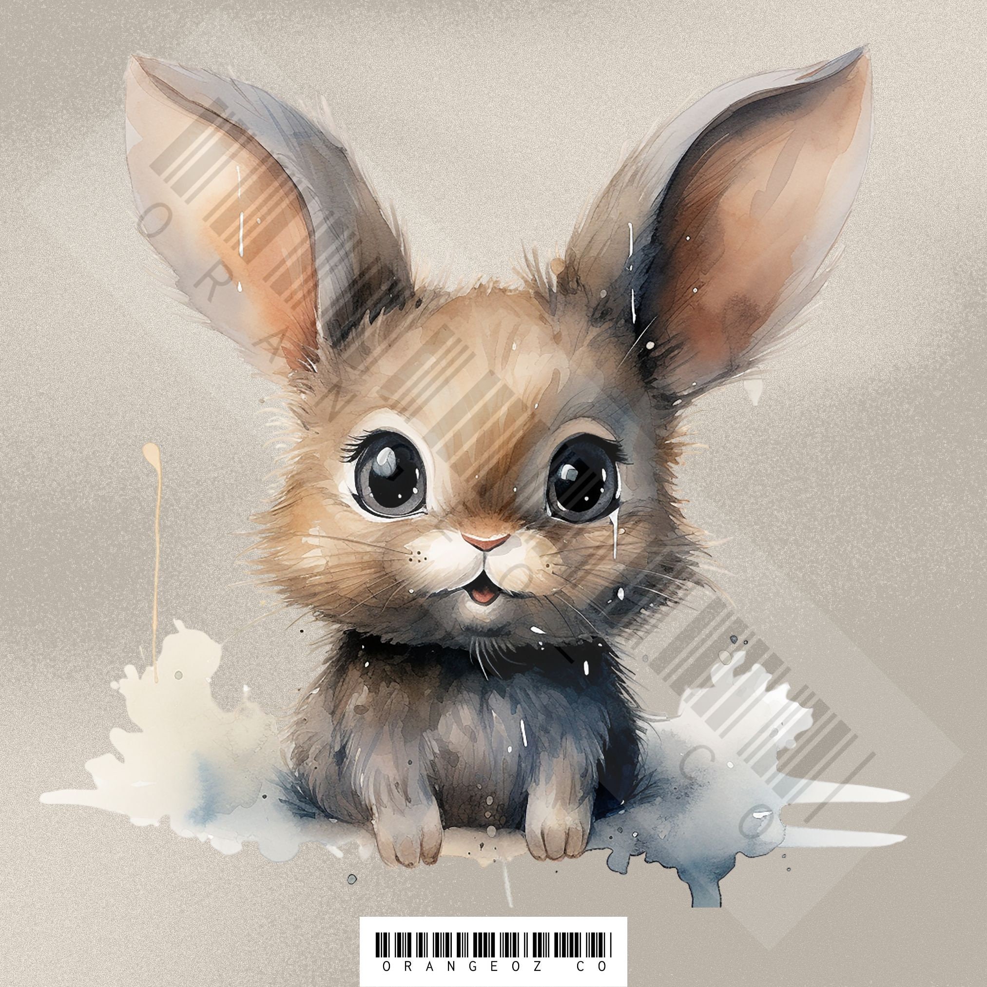 Watercolor Cute Bunnies Clipart. Easter Bunny Clipart. Nursery - Etsy