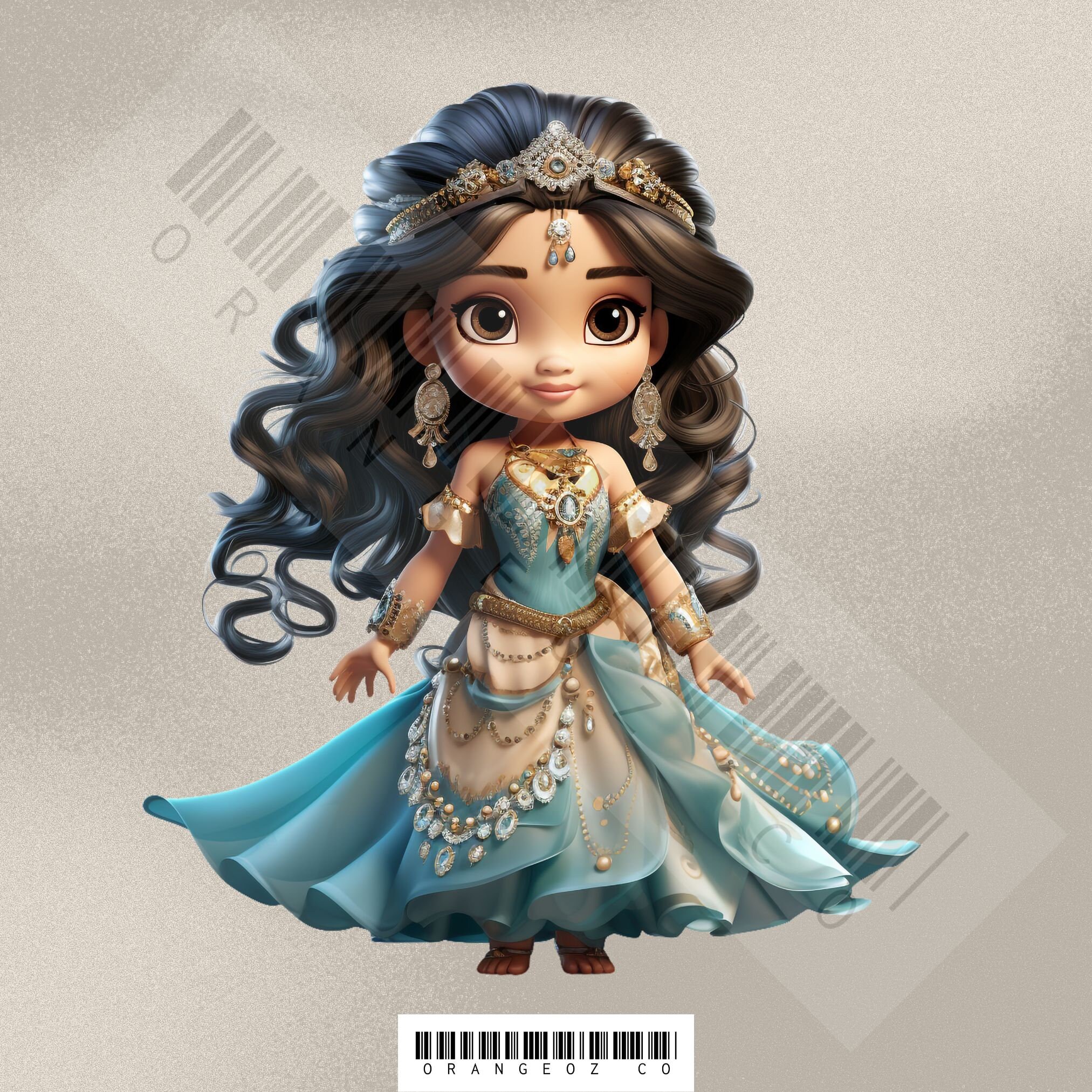 Little Princess Clipart Bundle. Cute Princess PNG. Nursery Wall Art ...