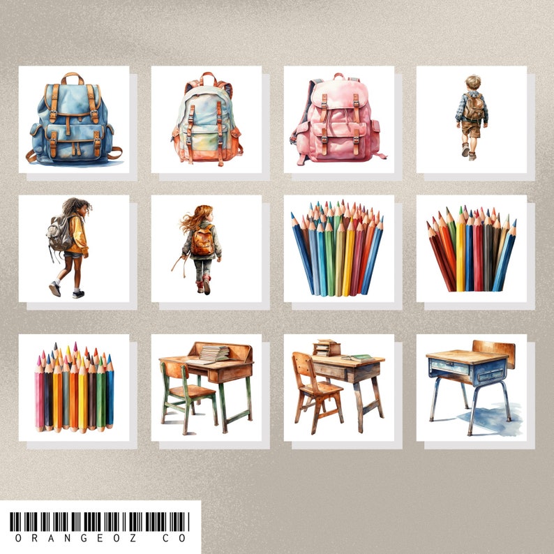 Back to School Clipart. Classroom Bundle. Watercolor Teacher Clipart ...