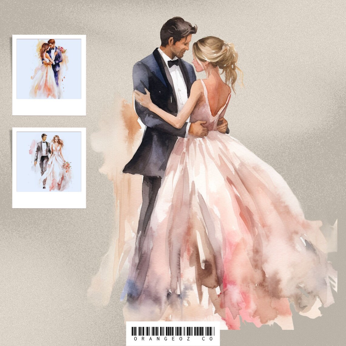 Watercolor Bride and Groom Clipart. Wedding Day PNG. Just - Etsy