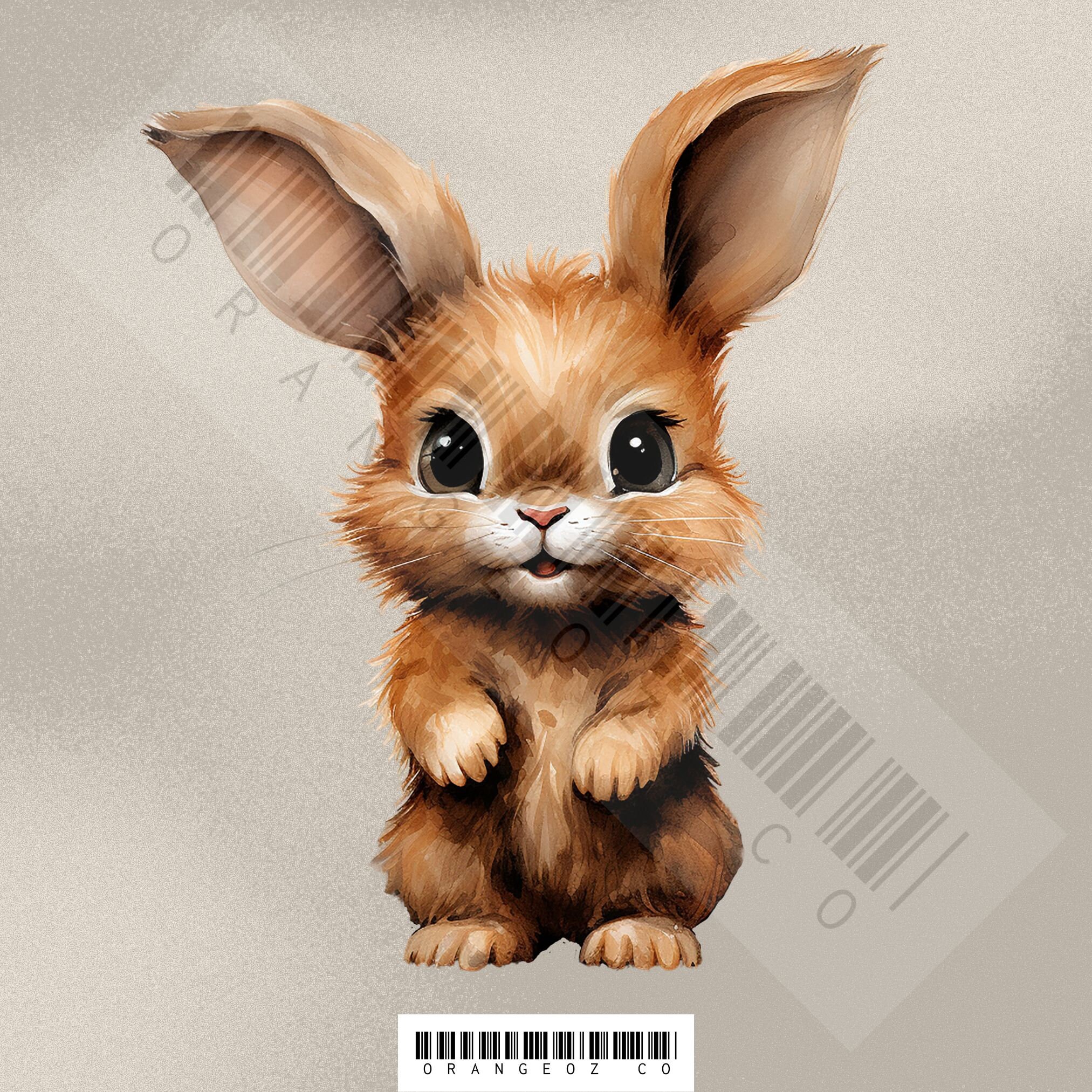 Watercolor Cute Bunnies Clipart. Easter Bunny Clipart. Nursery - Etsy