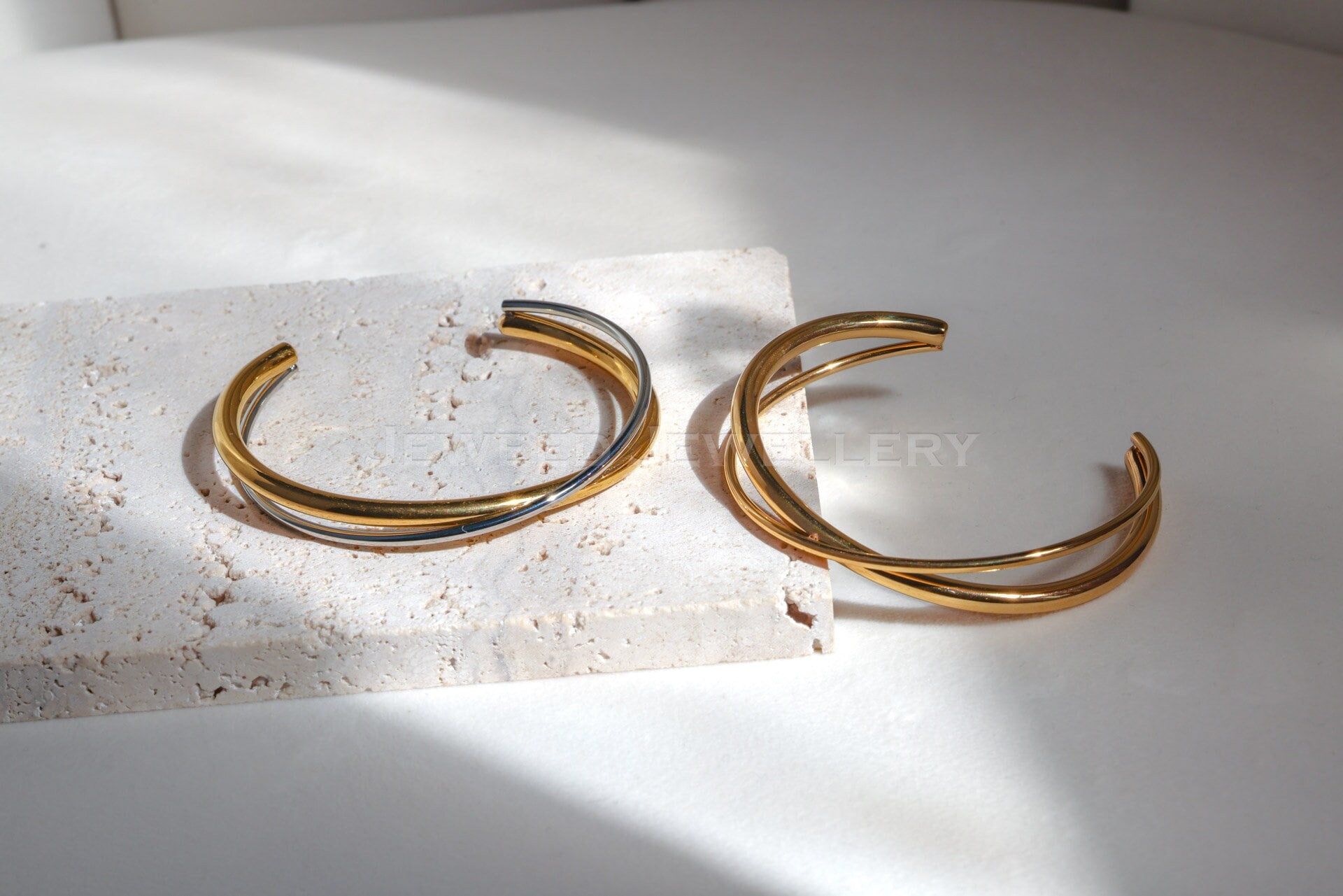 Twisted Double Cuff Bracelet Fashion Silver Bangle Jewelry Trendy Women ...