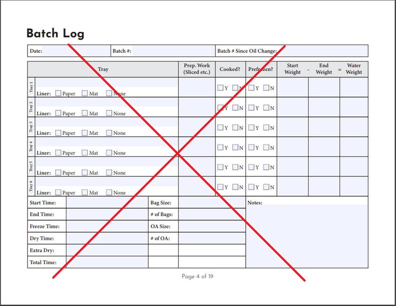 Freeze Drying Logbook - Etsy