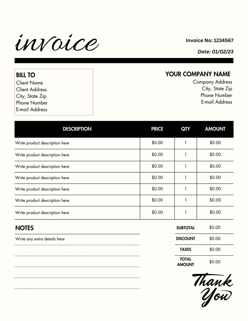 Invoice Order Form Templates for Small Business, Professional Invoice ...