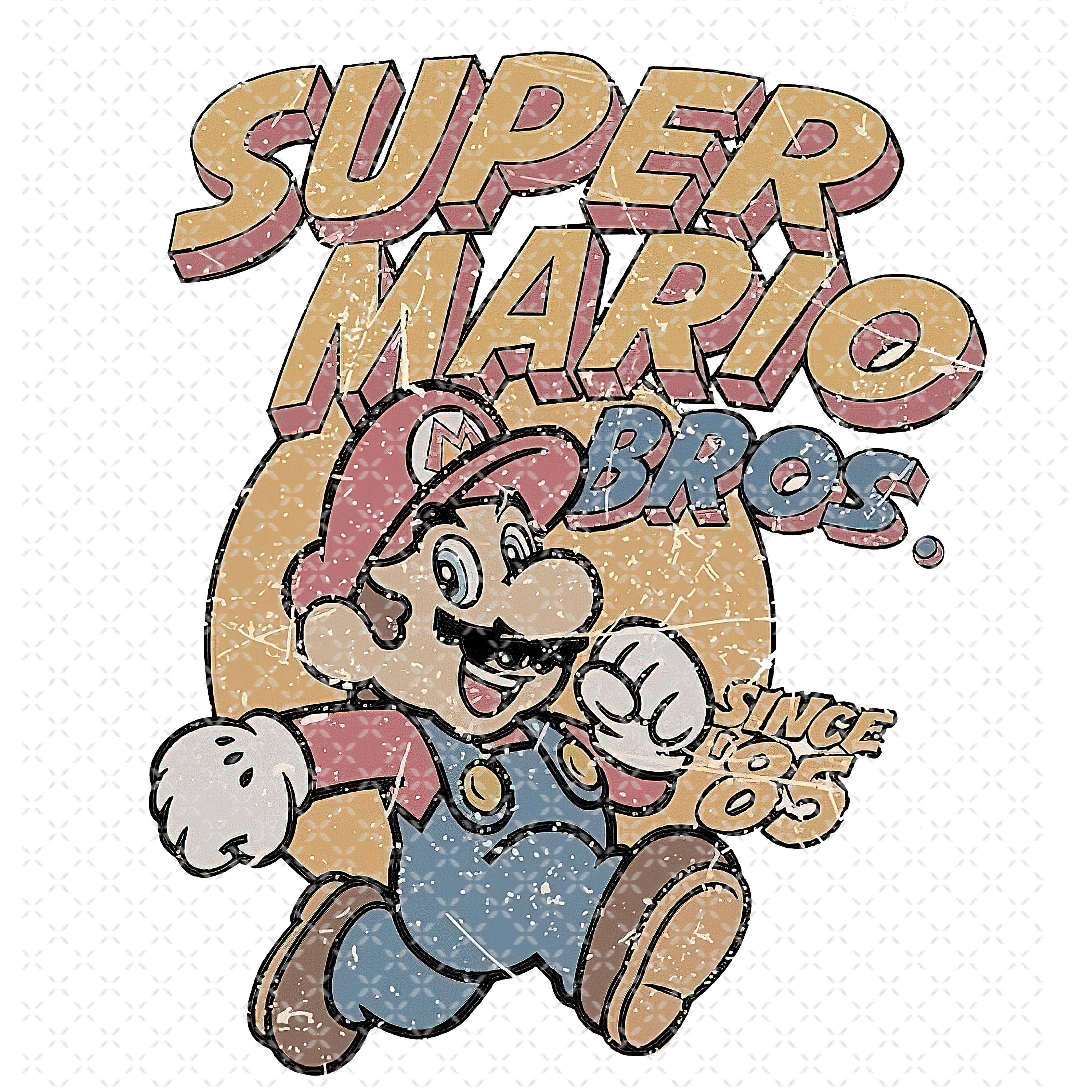 Vintage Super Mario Bros. Since '85 Png Super Mario Png - Etsy