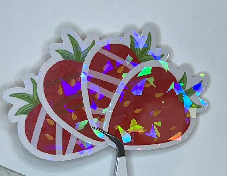 Holographic Strawberry Sticker Set - Etsy