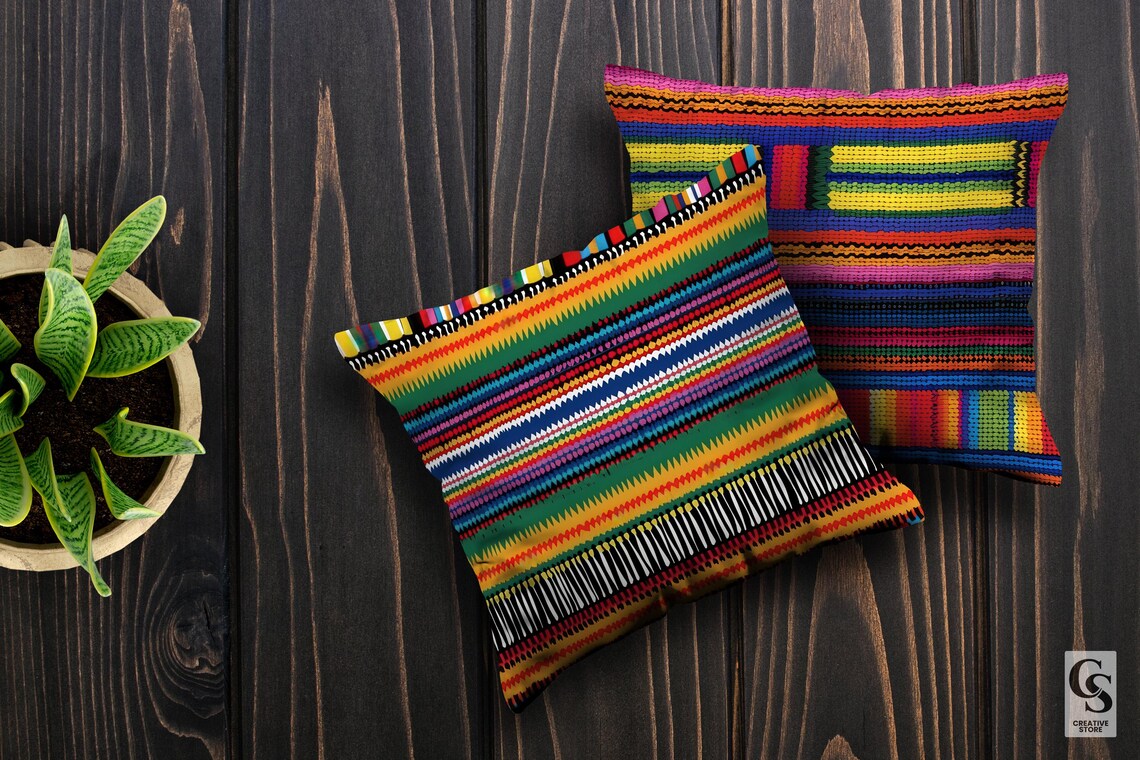 Knitted Mexican Serape Pattern | Colorful Serape Digital Paper | Boho ...