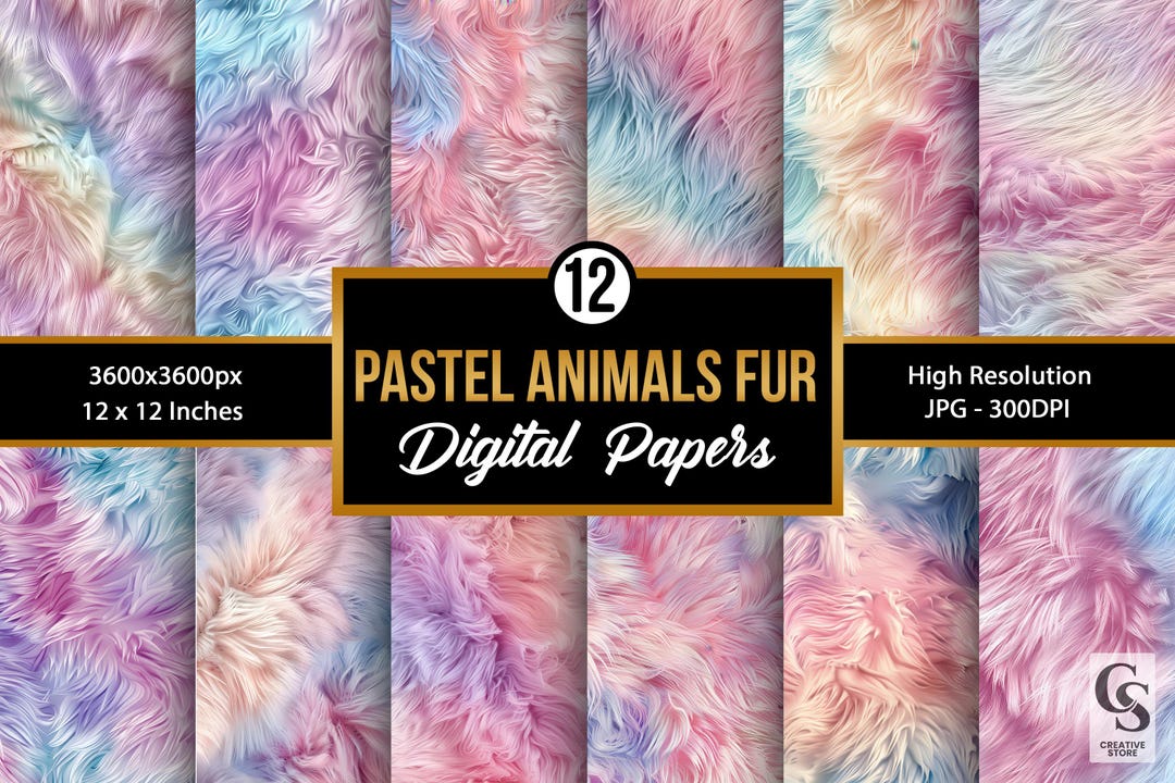 Pastel Animal Fur Texture | Soft Furry Digital Paper | Seamless Pastel ...